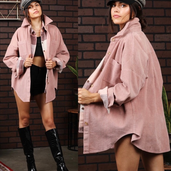 Jackets & Coats | Corduroy Rose Pink Shacket | Poshmark